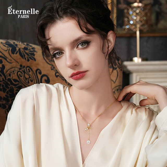 Eternelle French eternal small fragrance butterfly necklace light luxury design sterling silver ...