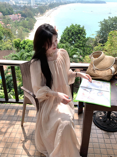 Acaine Melbourne Holiday/Solid Color Lazy Style Holiday Sense Chiffon ...