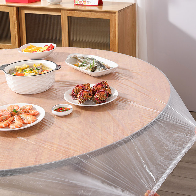 Meiya disposable tablecloth pine tight dining table cloth cover square ...