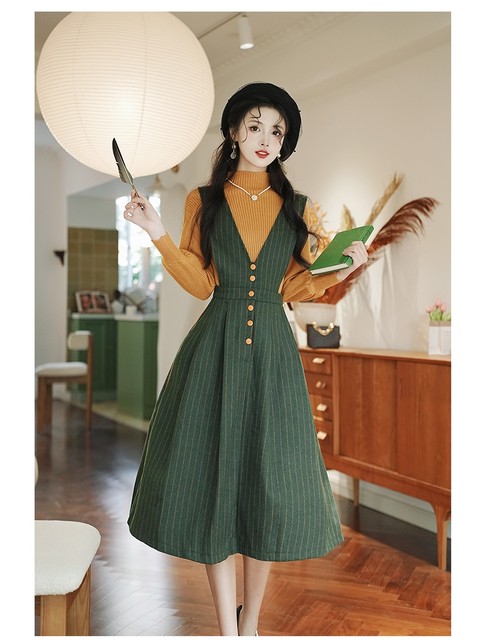 Su Qian Mu Yan Qiu Dong Fragrant Sweat Sweat Ribbit Dress Set Waist ...