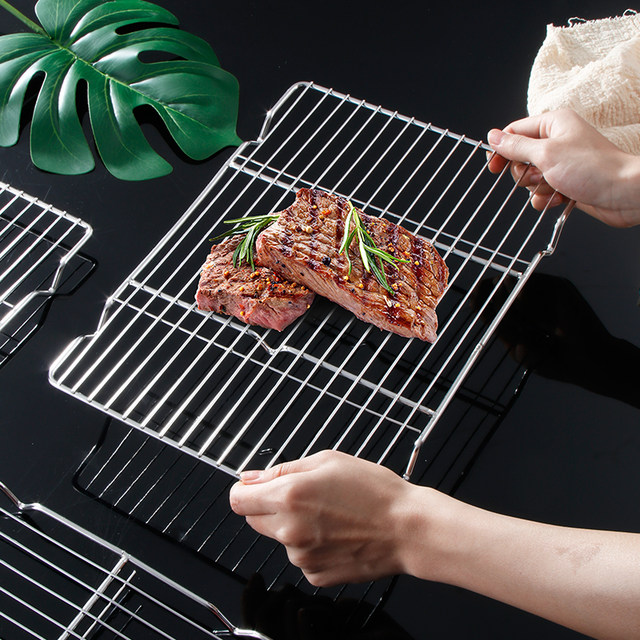 Rectangular stainless steel barbecue rack small bread cooling mesh oil ...