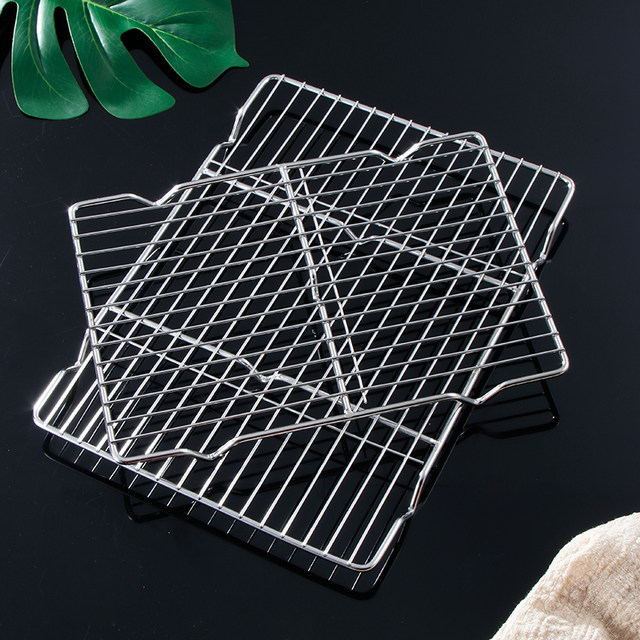 Rectangular stainless steel barbecue rack small bread cooling mesh oil ...