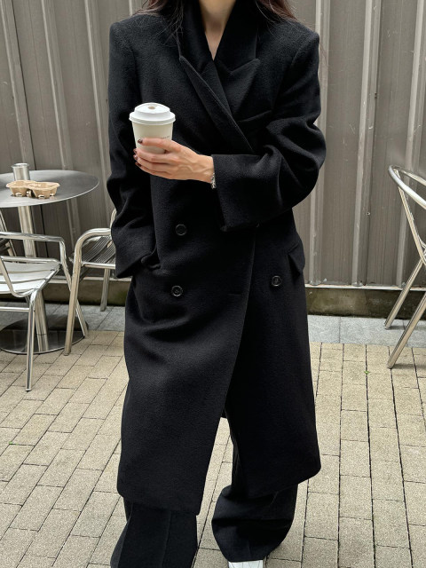 SAPPHIRESTREET winter lazy and loose silhouette feels cashmere wool ...