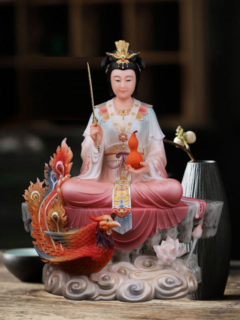 Nine Heavens Immortal Goddess Statue, Painted to Imitate White Jade ...