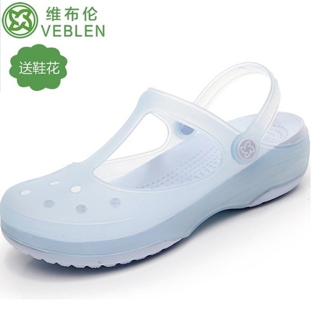 Summer VEBLEN clogs, women's soft-soled beach shoes, wedge-heeled thick ...