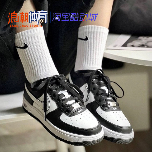 Nike Air AF1 Black and White Panda Wear-resistant, non-slip, high and ...