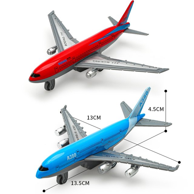 Two boxes! Children's simulation alloy pull-back model airplane toy ...