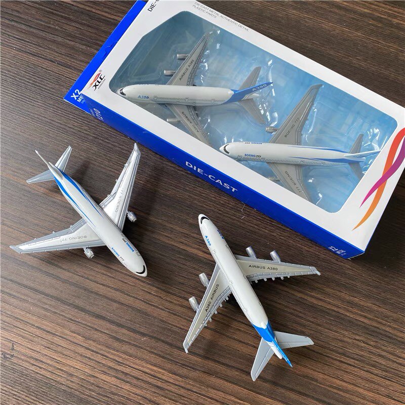 Two boxes! Children's simulation alloy pull-back model airplane toy ...