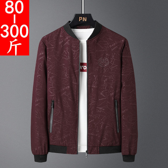 Fat Men's Jackets Spring and Autumn Plus Fat Men's Extra Large Casual ...