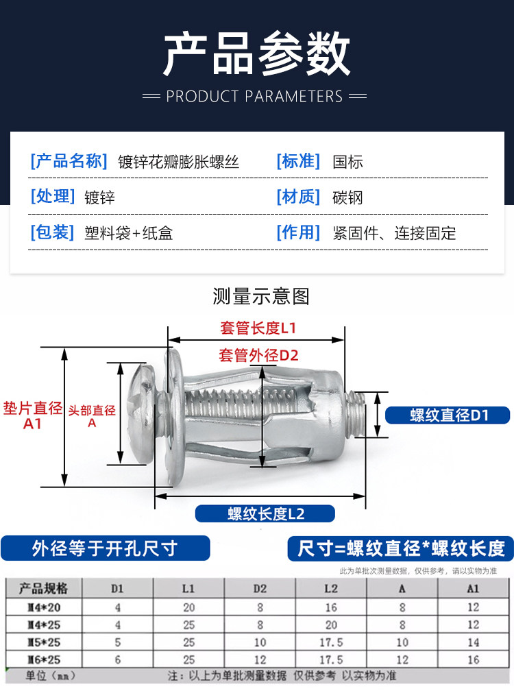 Petal Expansion Screw Nut Blind Rivet Screw Fixing Buckle Hollow Iron ...