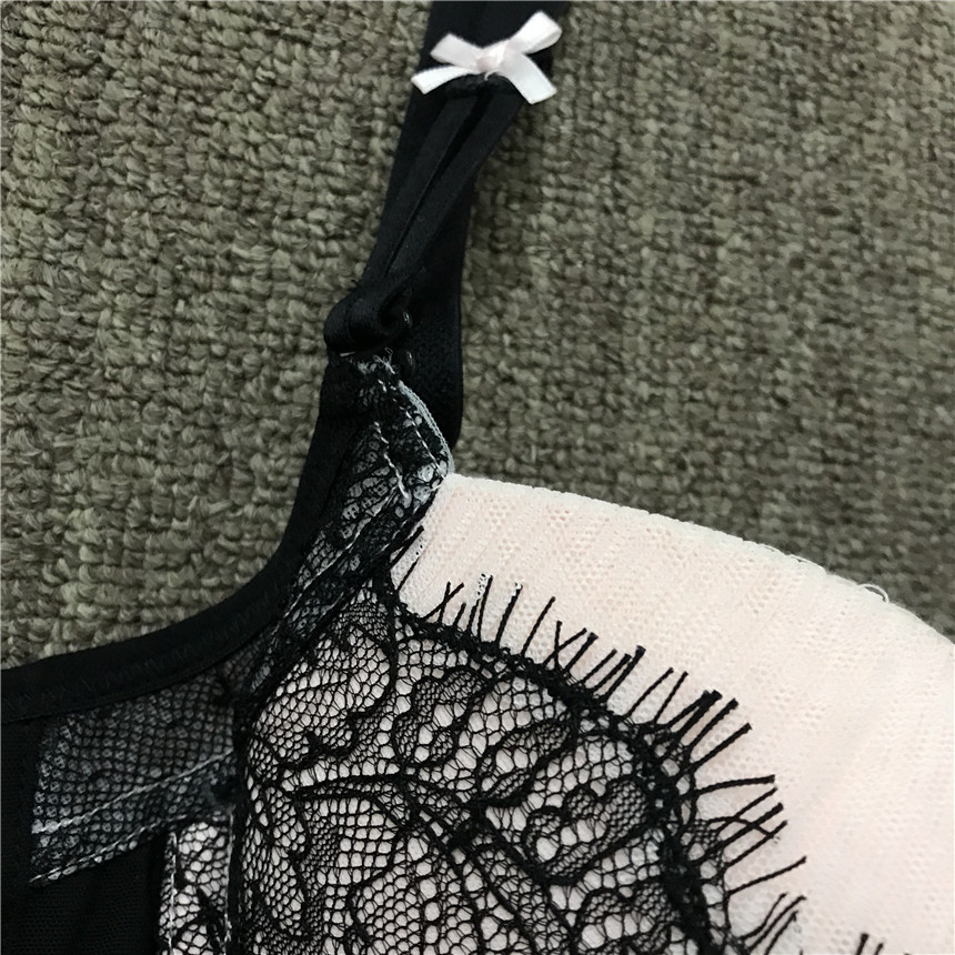 E-Land's body pops black T43 sexy side push-up women's bra BCBR74TB21