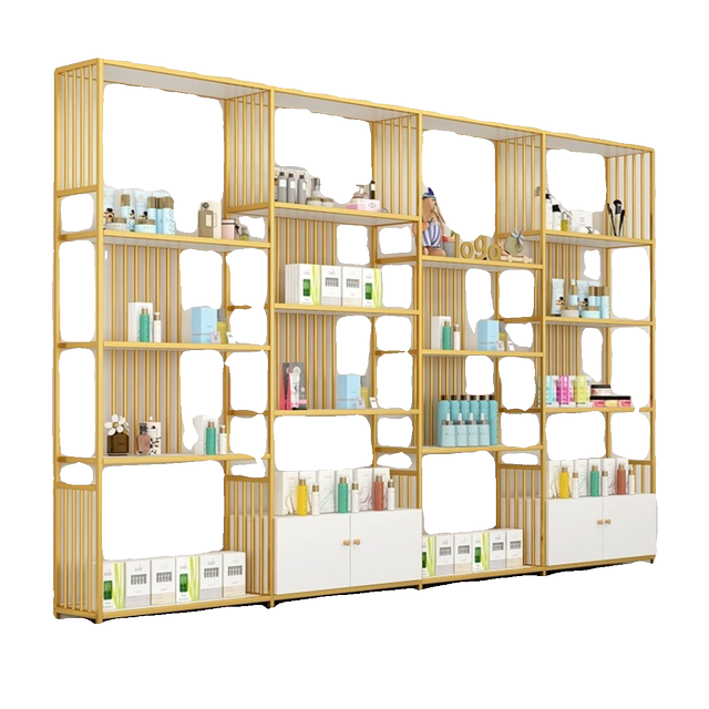 Light luxury product display cabinet multi-layer cosmetics shelf office ...