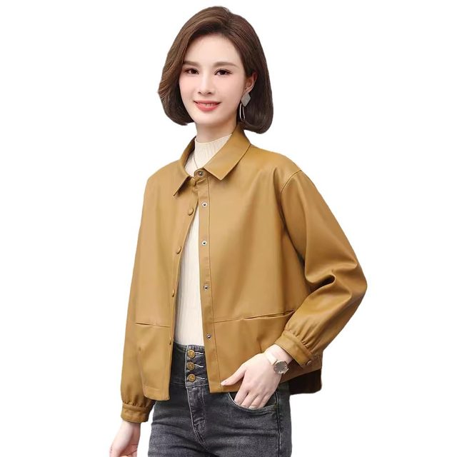 Retro style small leather jacket for women 2025 spring and autumn new ...