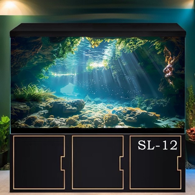 New fish tank background painting background sticker 3D high ...