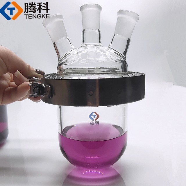 Open reactor three-neck reactor flask glass flat bottom round bottom ...