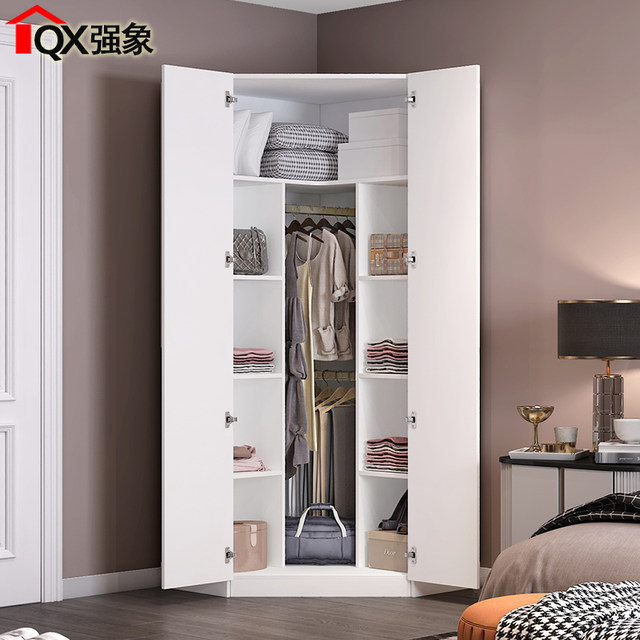Modern minimalist bedroom corner wardrobe corner cabinet triangular ...