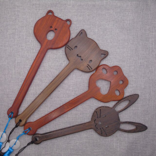 Solid wood cute wood shooting home teaching whip telescopic command ...