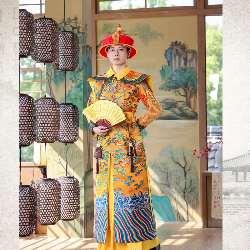Qing Dynasty Ancient Costume Emperor Dragon Robe Qianlong Kangxi Yongzheng Jiaqing Clothes Adult ...