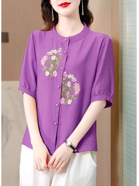 Fashionable shirt for women short-sleeved summer new loose large size ...