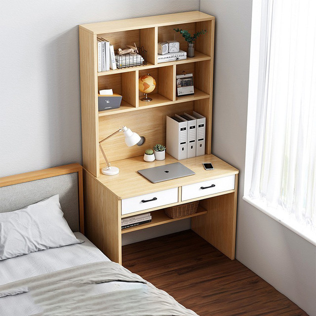 Xinjiang desk with bookshelf student home storage simple table small ...