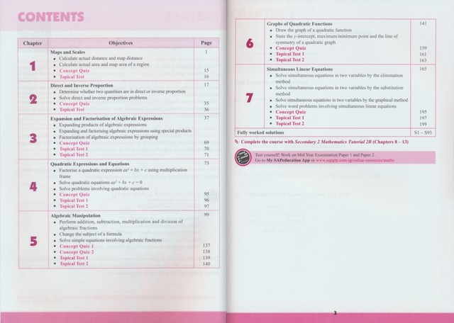 SAP Secondary 2 Mathematics Tutorial 2A Singapore Junior High School ...