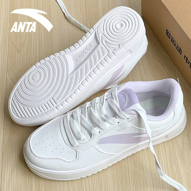 Anta white shoes women's shoes relaxed and casual and versatile Korean ...
