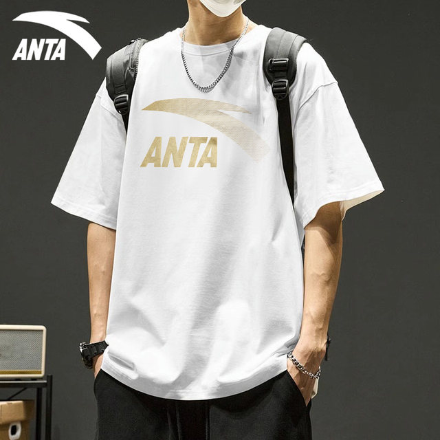 Anta short-sleeved T-shirt for men, Japanese simple cotton T-shirt ...