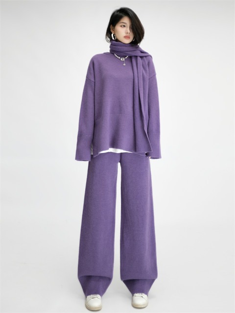 OF U lazy and high-end sweater three-piece set for women's autumn and ...