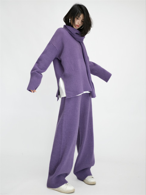 OF U lazy and high-end sweater three-piece set for women's autumn and ...