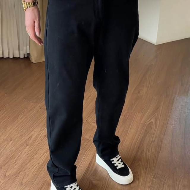 Light luxury men's large size tide brand men's black pants tide brand ...