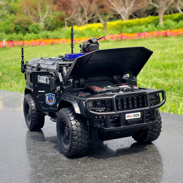 1:32 Hushi armored special vehicle alloy military car model door ...