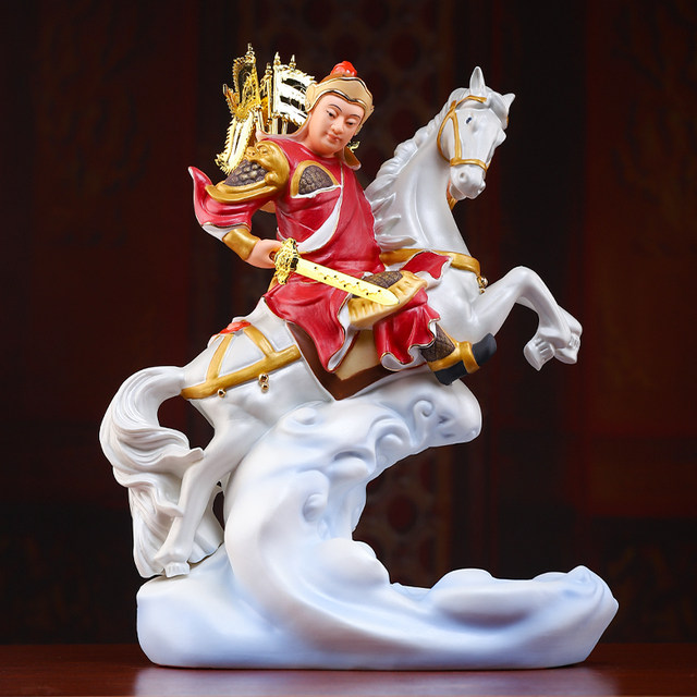 Dai Yutang ceramic horse general statues, a pair of Fujian yellow trots and Huang Xiaole, left ...