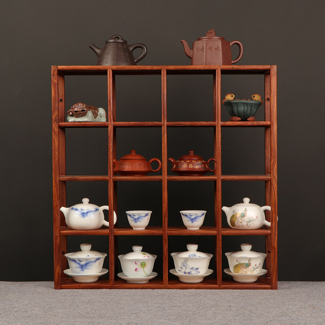 Solid wood teacup rack, teapot rack, rosewood rack, wall-mounted ...