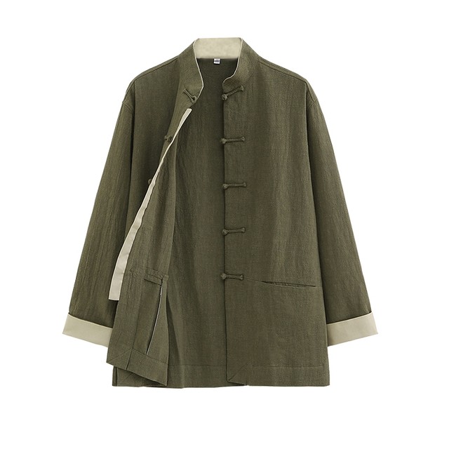 Tang clothing male linen loose Zen tea clothing Chinese jacket Chinese ...