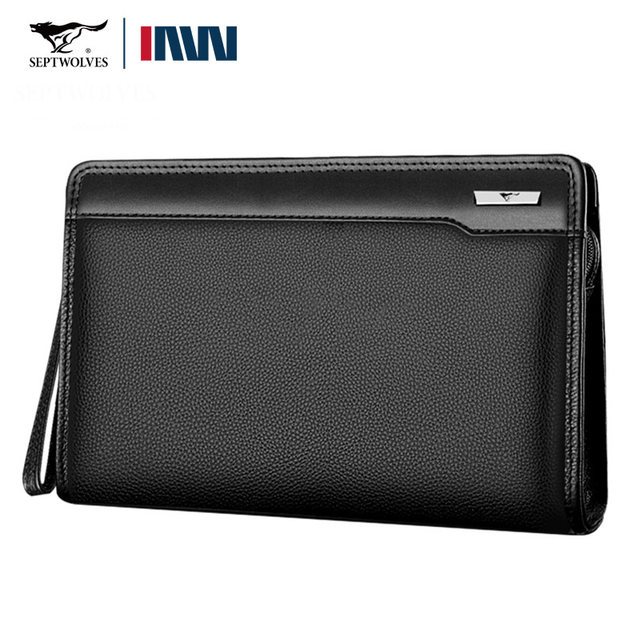 Authentic Septwolves handbag, pure cowhide, men's handbag, large ...