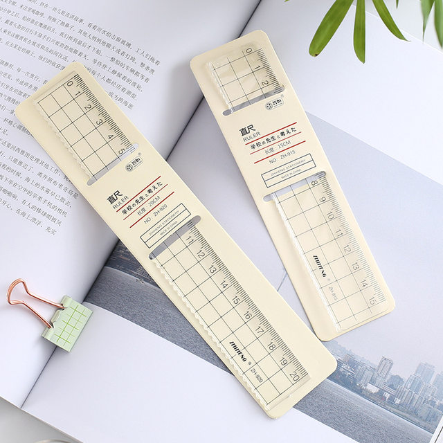 Students transparent ruler with wavy lines unprinted style ruler multi ...