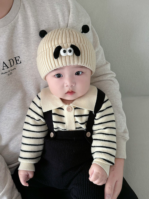 Baby hat in autumn and winter cute knitted wool caps, warm newborn baby ...