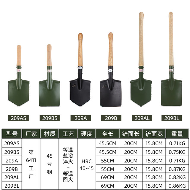 6411 Factory 209 engineer shovel multifunctional manganese steel shovel ...