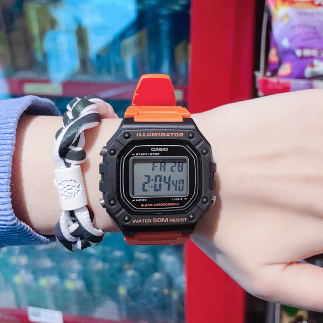 Casio small square watch for men and women retro electronic waterproof sports student unisex ...