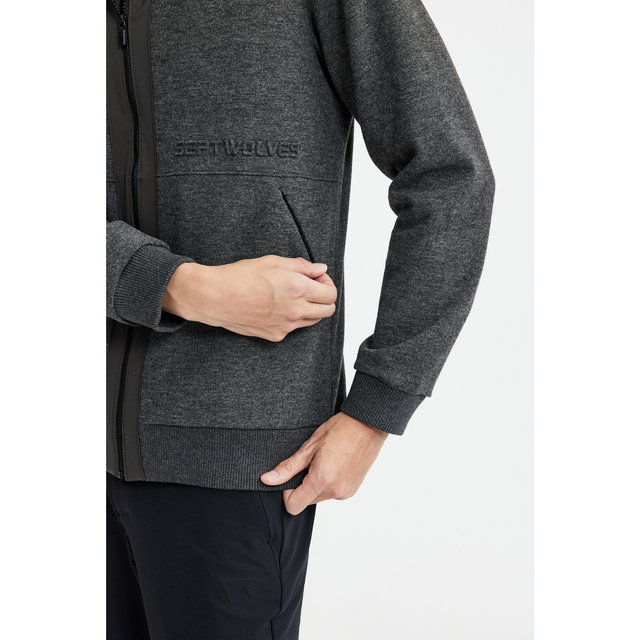 Septwolves men's hooded cardigan sweatshirt knitted jacket spring and ...