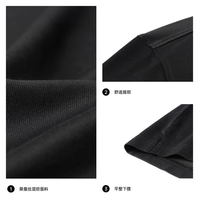 [Mulberry Silk] Septwolves Ice Silk POLO shirt short-sleeved men's ...