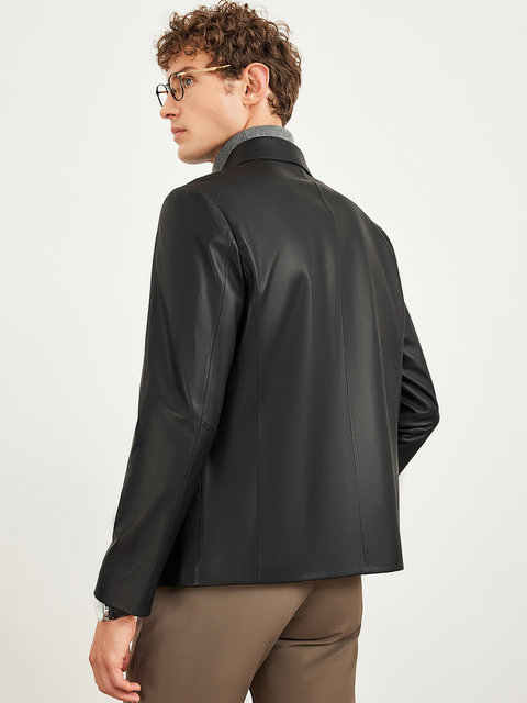 Septwolves lapel genuine leather jacket men's autumn and winter new ...