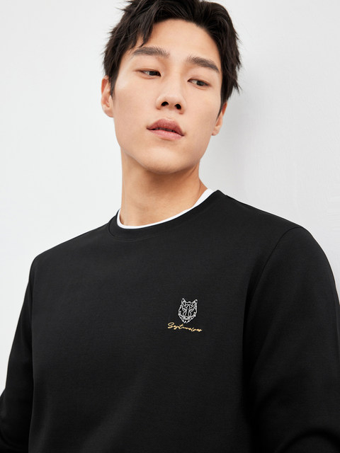 [Modal] Septwolves long-sleeved round neck T-shirt men's 2025 spring ...