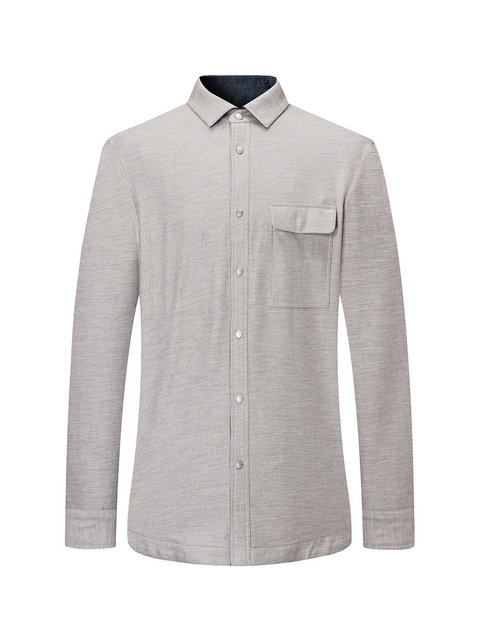 【Pure Cotton】Septwolves Reversible Jacket-Style Long-Sleeve Shirt Men's ...