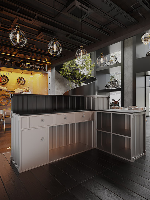 Old Tiefang Industrial Wind Bar Cashier Cashier Cafe Coffee Club Bar ...