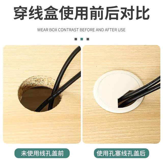 Line box table hub desktop 40 threaded hole cover 32mm computer table ...