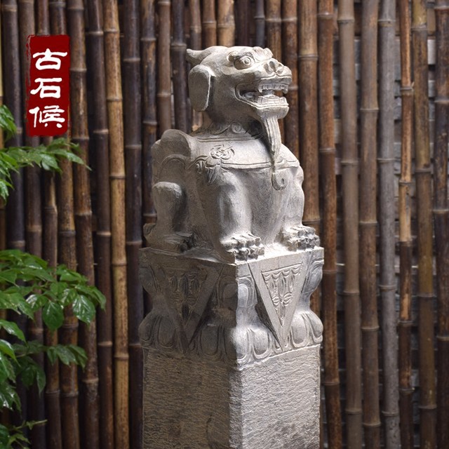 Bolt horse pile stone carving, antique, old Dragon Son statue ...