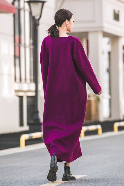 MISS original 2024 new thickened autumn and winter robe dress retro ...