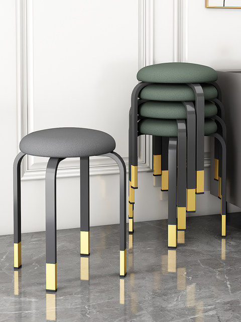 Light luxury stool Furnishing small round stool Internet celebrity high ...