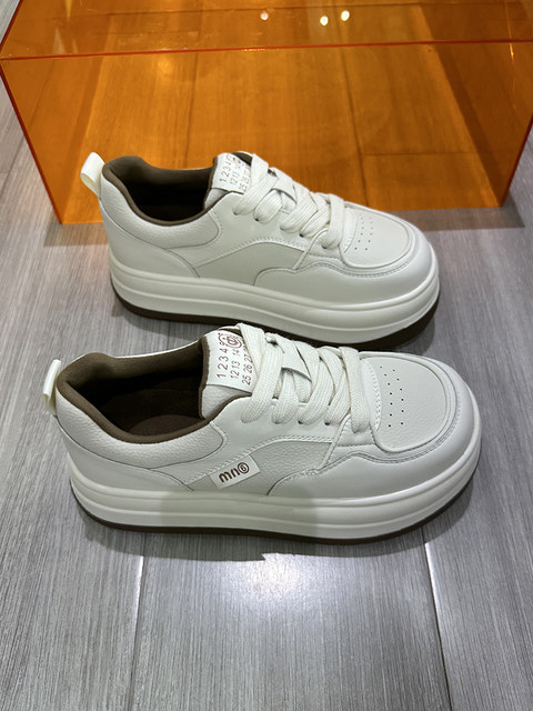 White shoes for women in autumn and winter genuine leather versatile ...